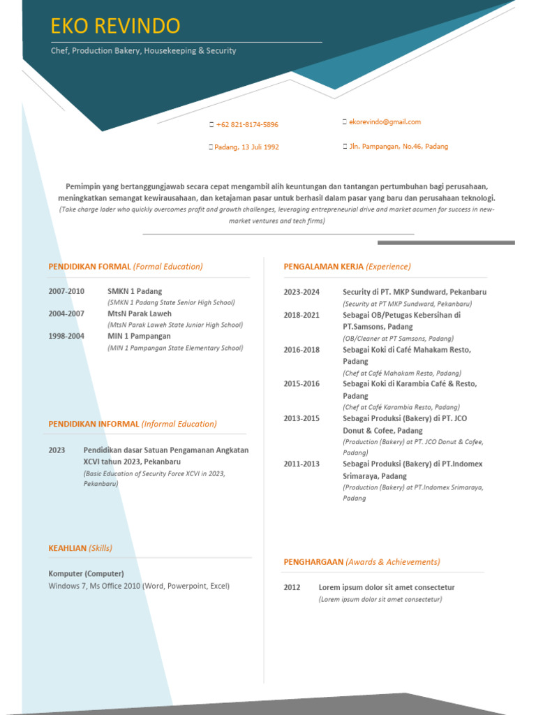 CV Eko Revindo+ | PDF