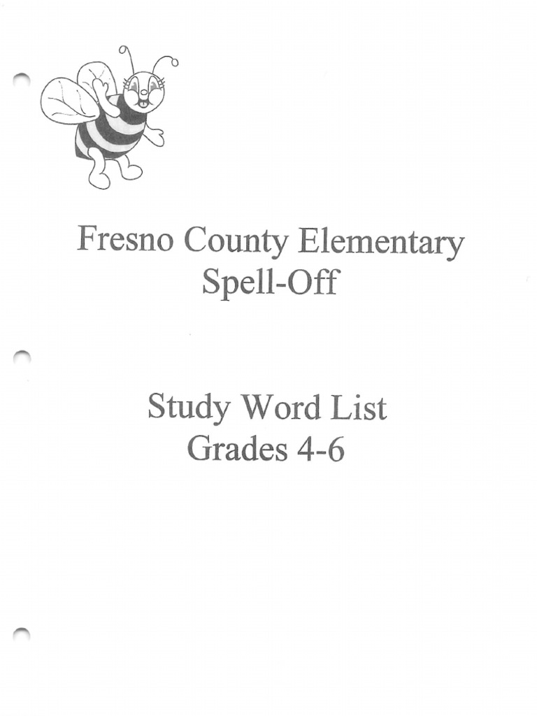 4th 6th Grade Spelling Bee Words | PDF