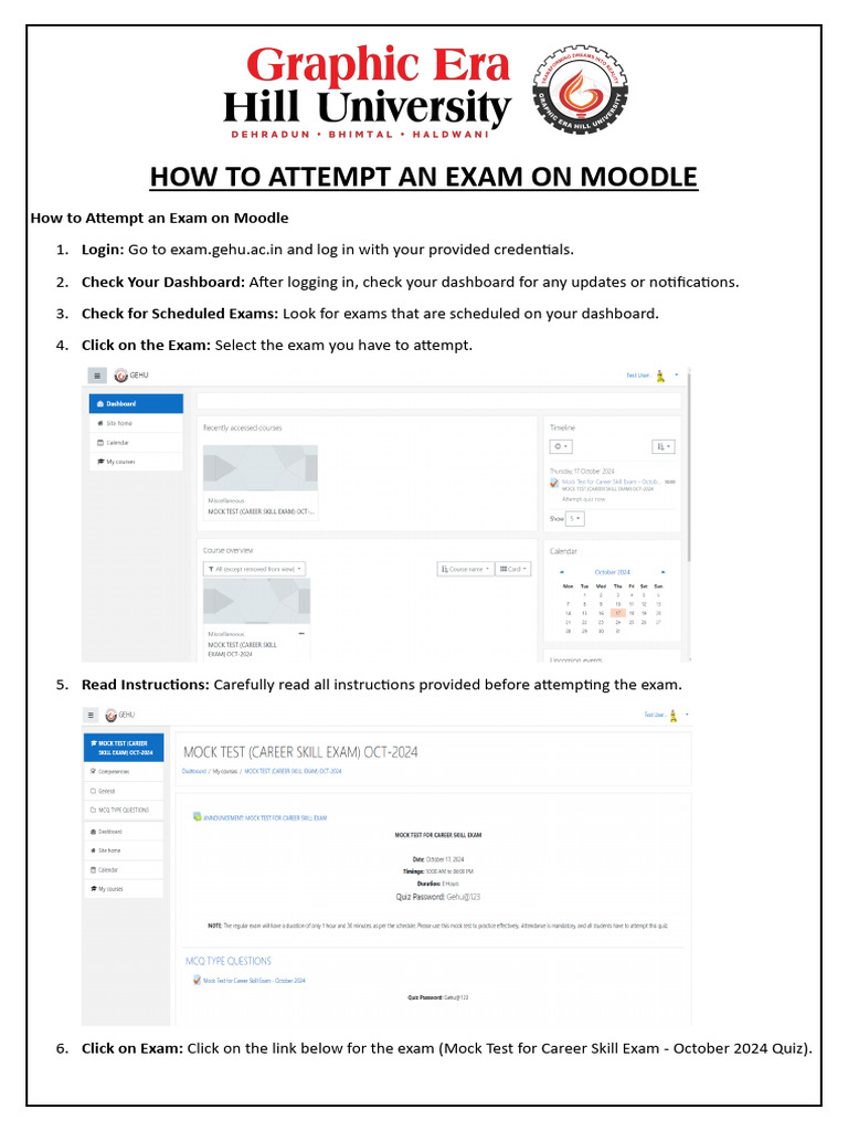 How To Attempt An Exam On Moodle | PDF | Career & Growth