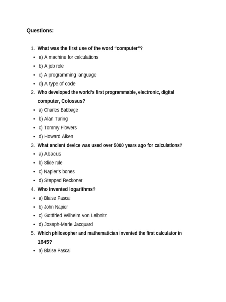 History of Computer Question | PDF | Steve Jobs | Computing