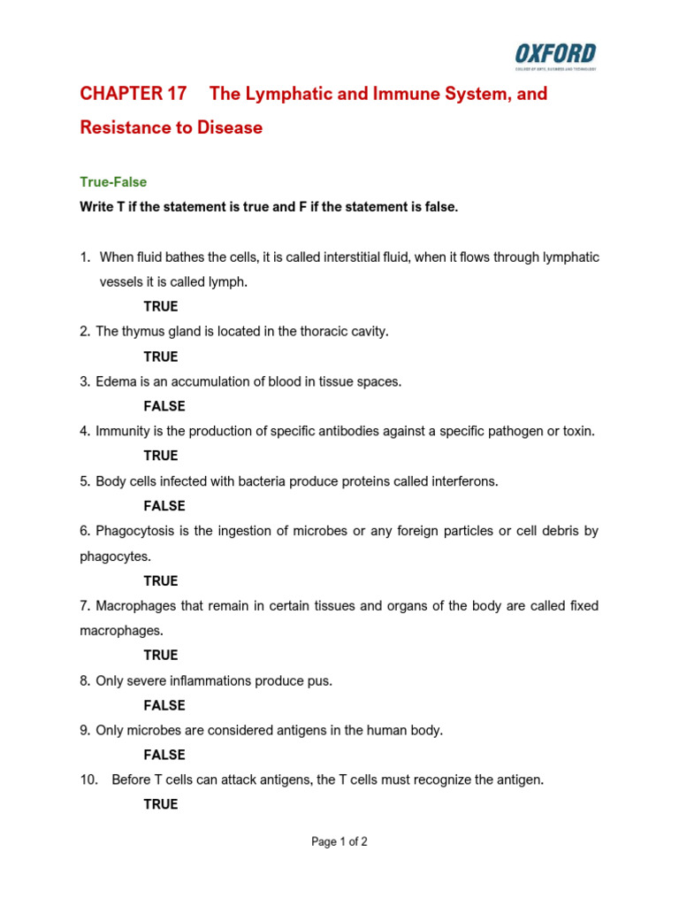 Medical Students' Immunology Quiz | PDF | Lymphatic System | Immune System