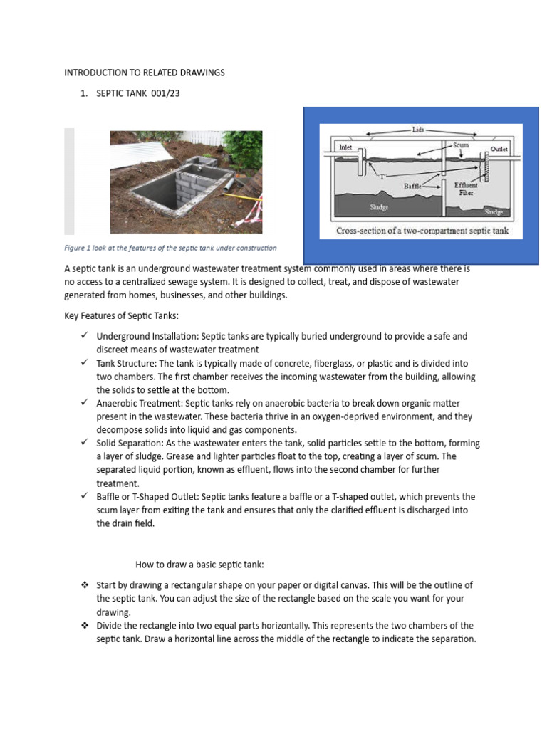 INTRODUCTION TO RELATED DRAWINGS | PDF | Septic Tank | Sewage Treatment