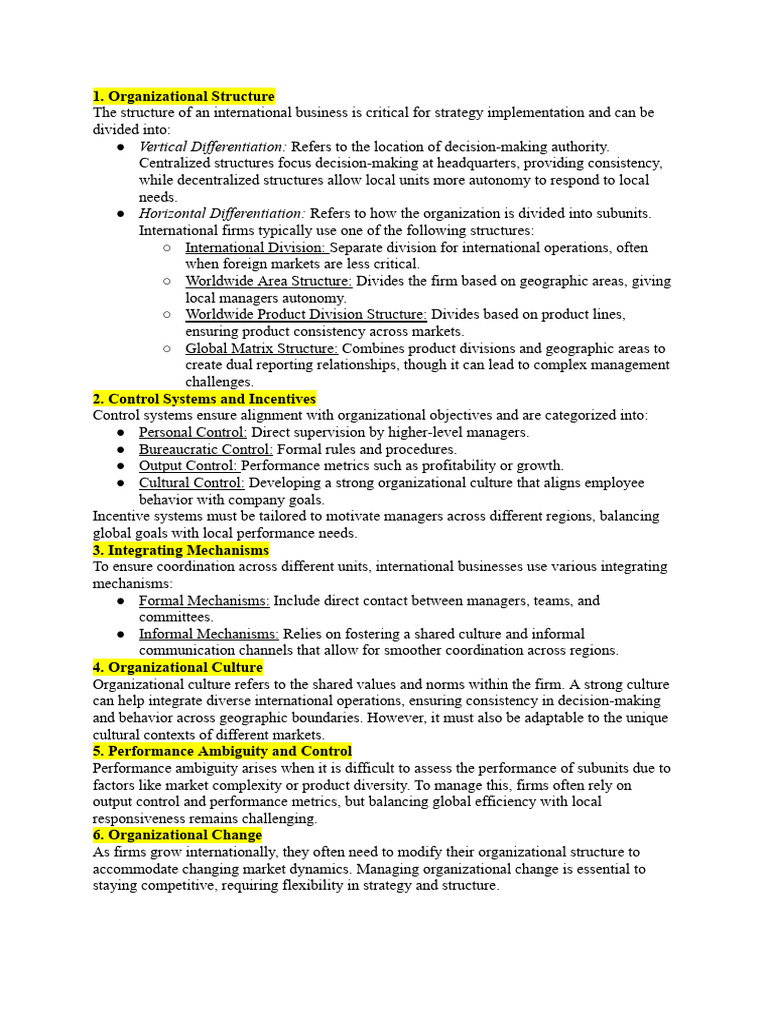 IB - IH6 | PDF | Organizational Structure | Organizational Culture