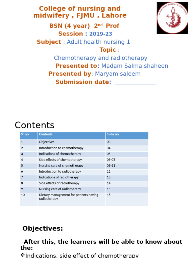 Final Presentation Chemo | PDF | Cancer | Chemotherapy