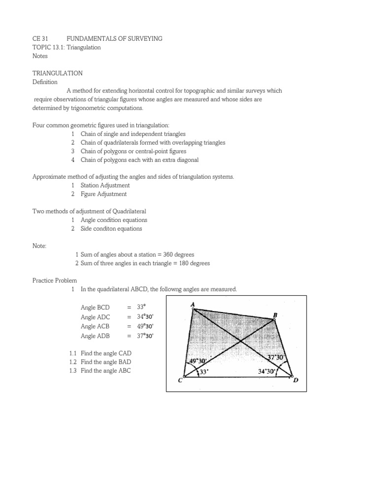 Topic 13 (Triangulation and Trilateration) | PDF | Euclid | Geometry