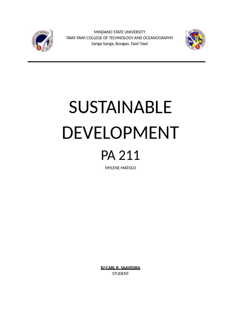 REPORT IN PA 211 | PDF | Sustainability | Sustainable Development