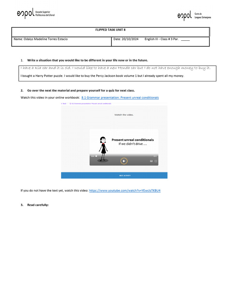 Flipped Task Unit 8 PDF | PDF