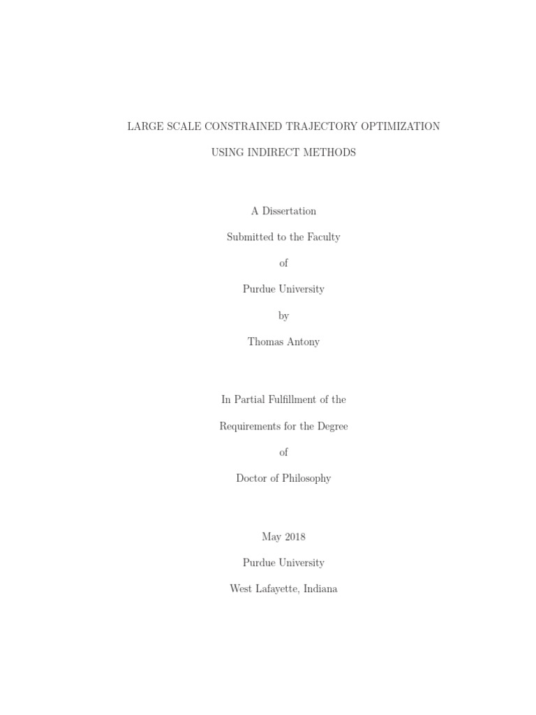 Large Scale Constrained Trajectory Optimization Using Indirect Methods Phd Pdf Mathematical 