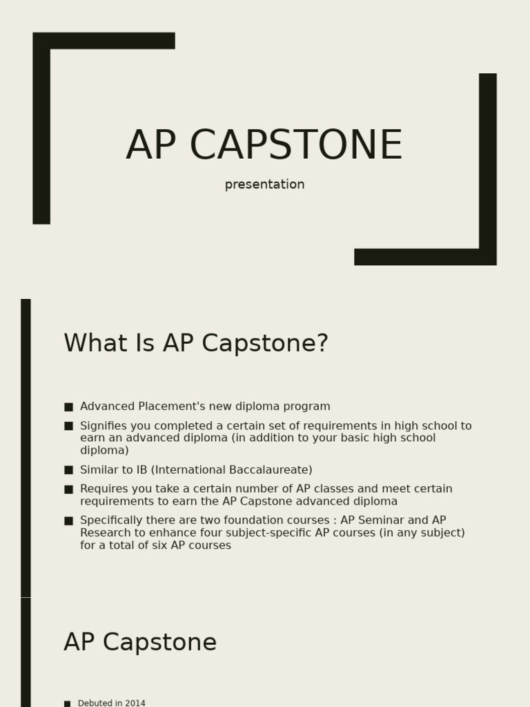 Overview of AP Capstone Program | PDF | Advanced Placement | Qualifications