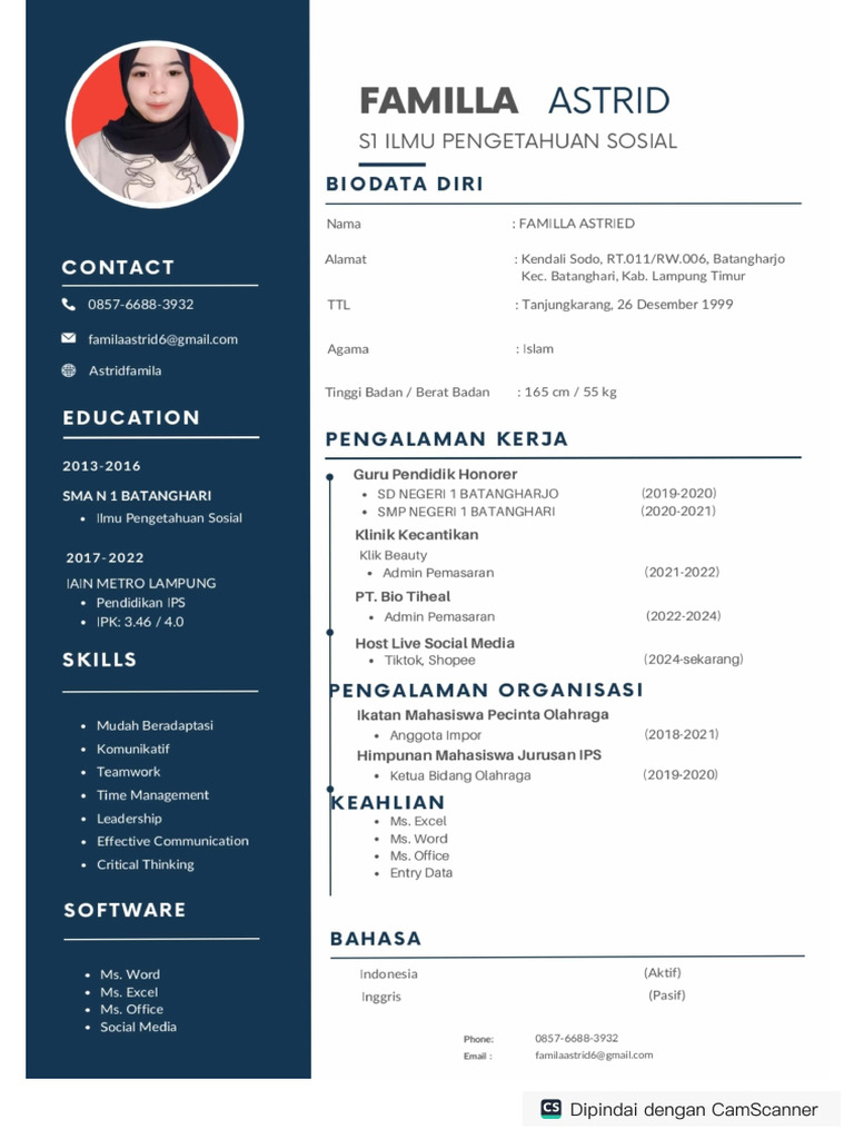 Lamaran Kerja Astrid | PDF