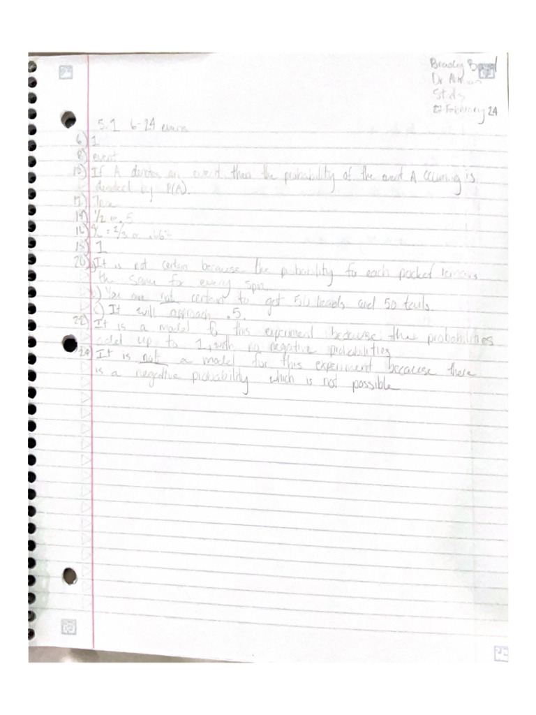 Chapter 5 Stats Homework | PDF