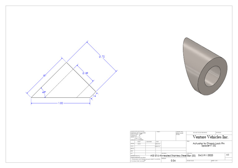Actuator to Chassis Lock Pin Spacer Drawing | PDF