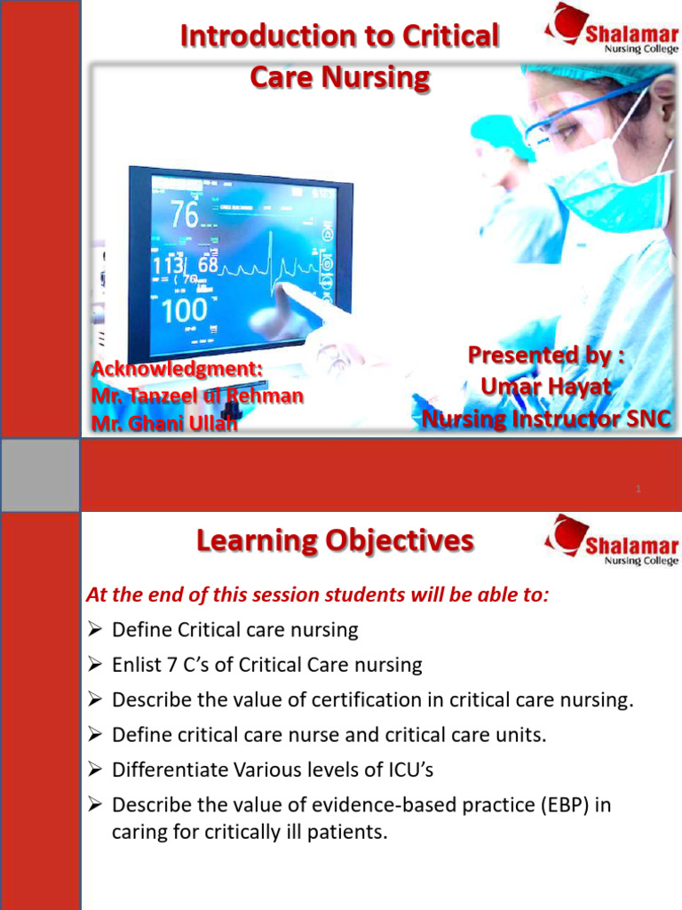 7 Cs of Critical Care Nursing Overview | PDF | Nursing | Intensive Care ...