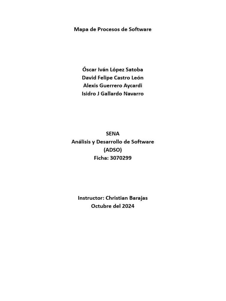 Mapa De Procesos De Software Pdf Software Ingeniería De Software 2146