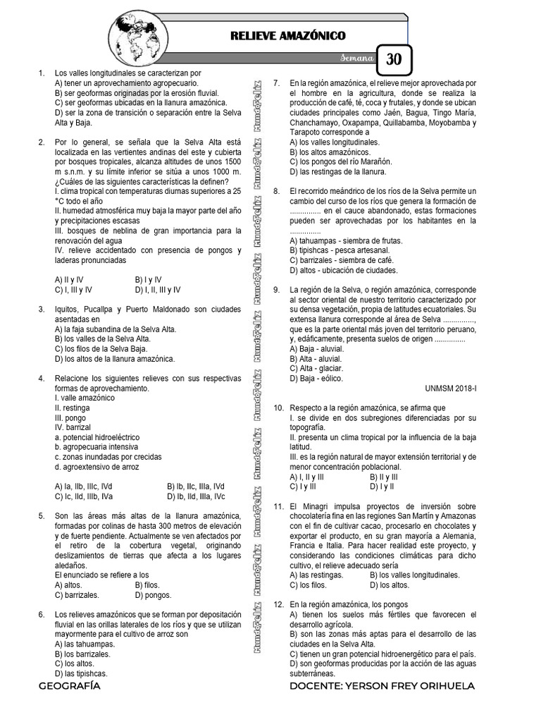 Relieve Amazónico: Características y Usos | PDF | Selva | Erosión