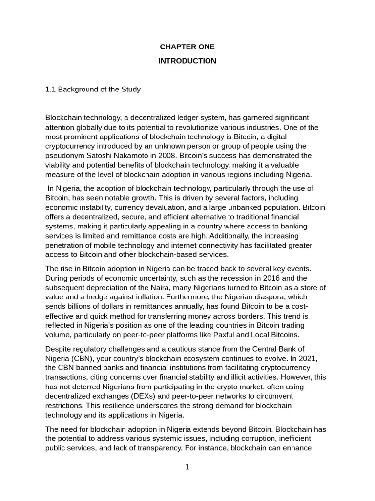 Chapter One... - For Merge | PDF | Cryptocurrency | Bitcoin