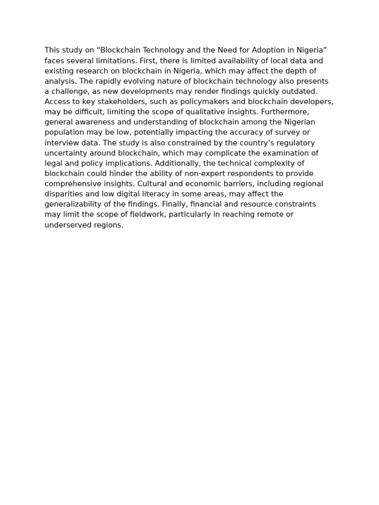 Limitation of The Study | PDF