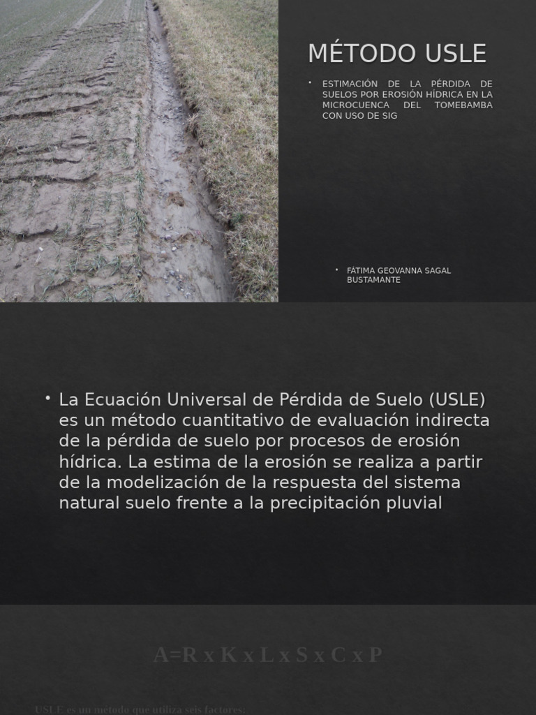 Estimación Erosión Suelos USLE Tomebamba | PDF