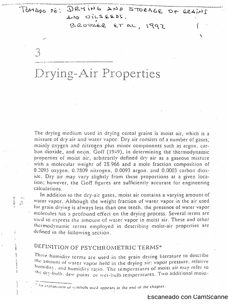 Drying Air Properties | PDF