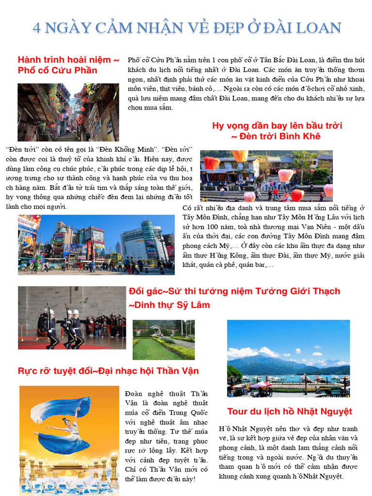 4 Ngày C MNH NV P Ài Loan: Hành Trình Hoài Ni M PH C C Uph N | PDF