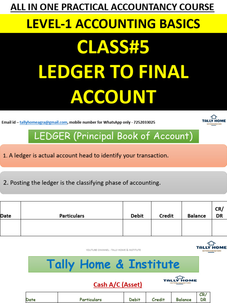 LedgertoFinalAcco...(1) | PDF | Debits And Credits | Expense