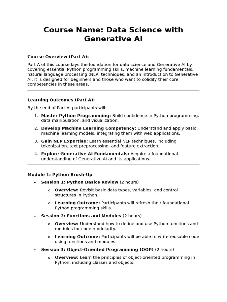 Ds Genai Parta Pdf Python Programming Language Object Oriented Programming