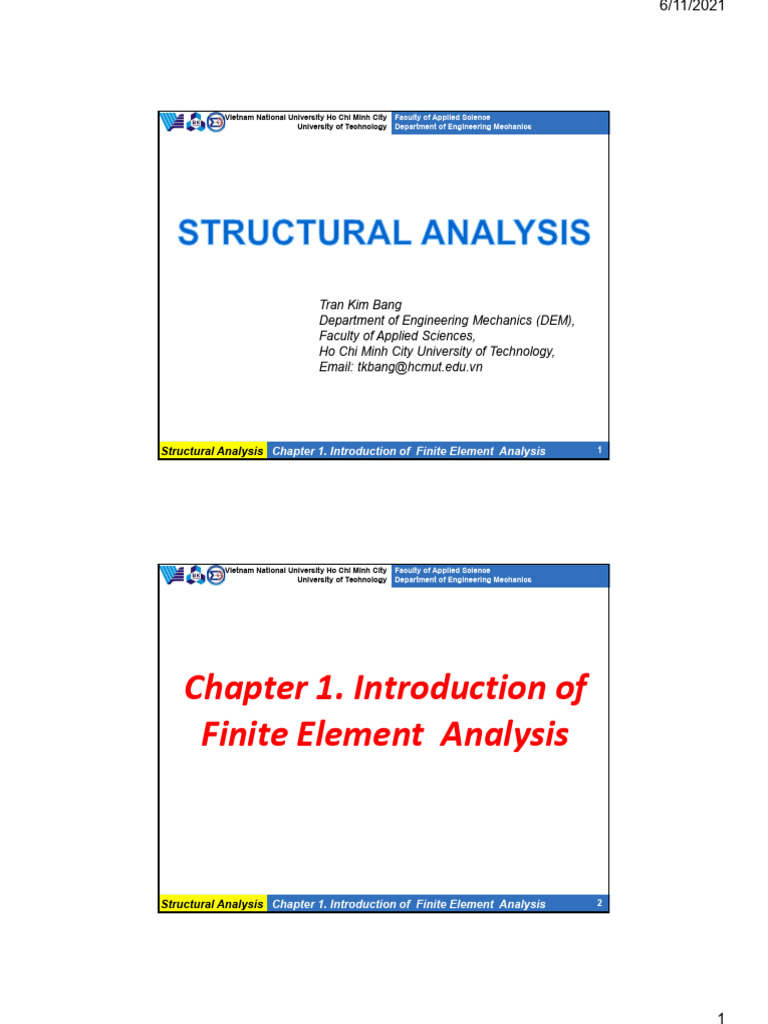 Chuong 1 - Tinh Toan Ket Cau | PDF | Finite Element Method | Structural Analysis