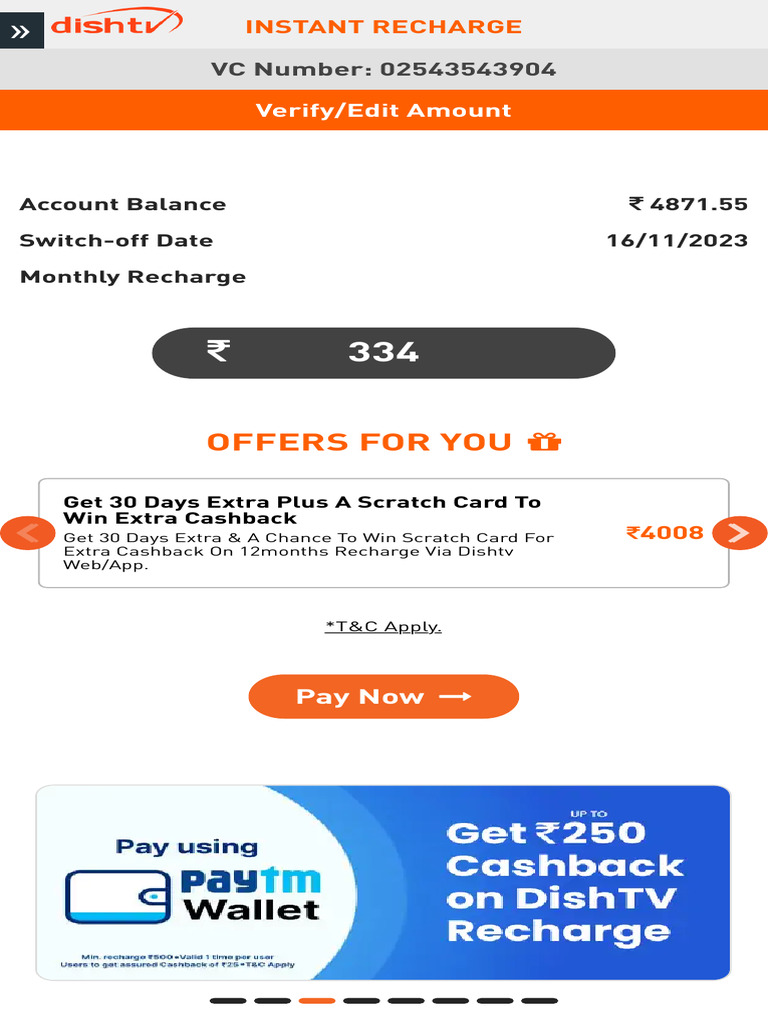 Instant Recharge Offers & Details | PDF