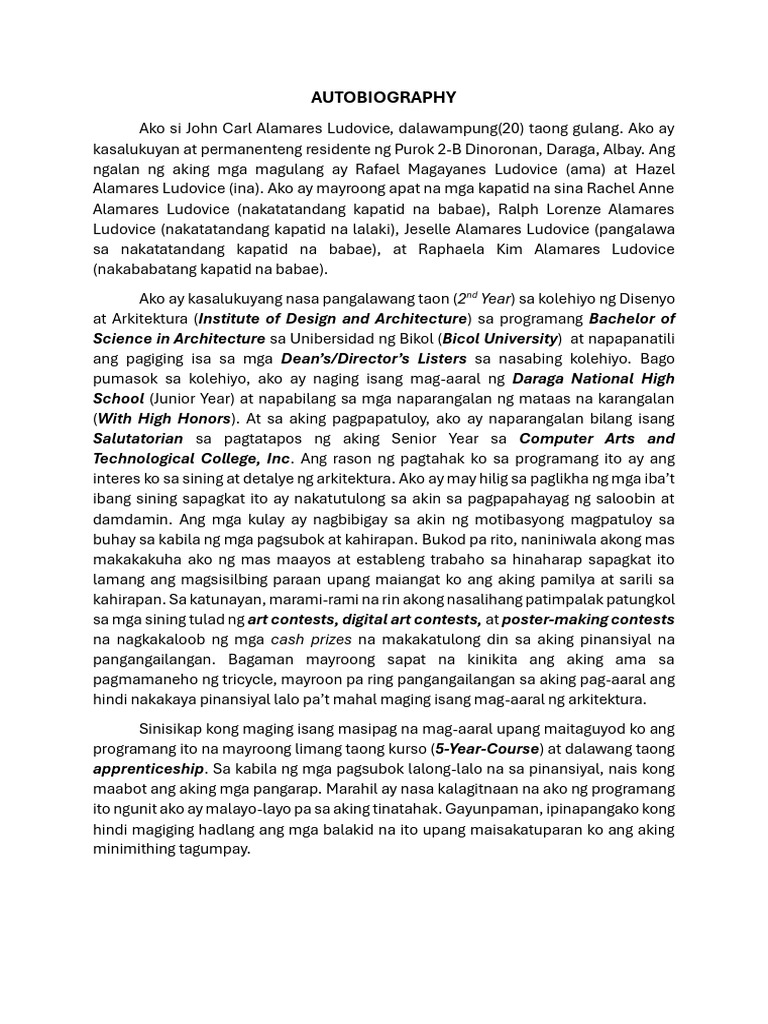 Autobiography Leap | PDF
