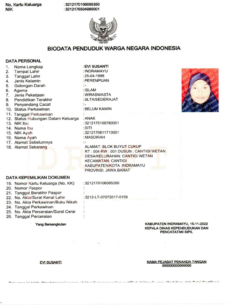 Contoh Dokumen Yang Telah Validasi Online | PDF