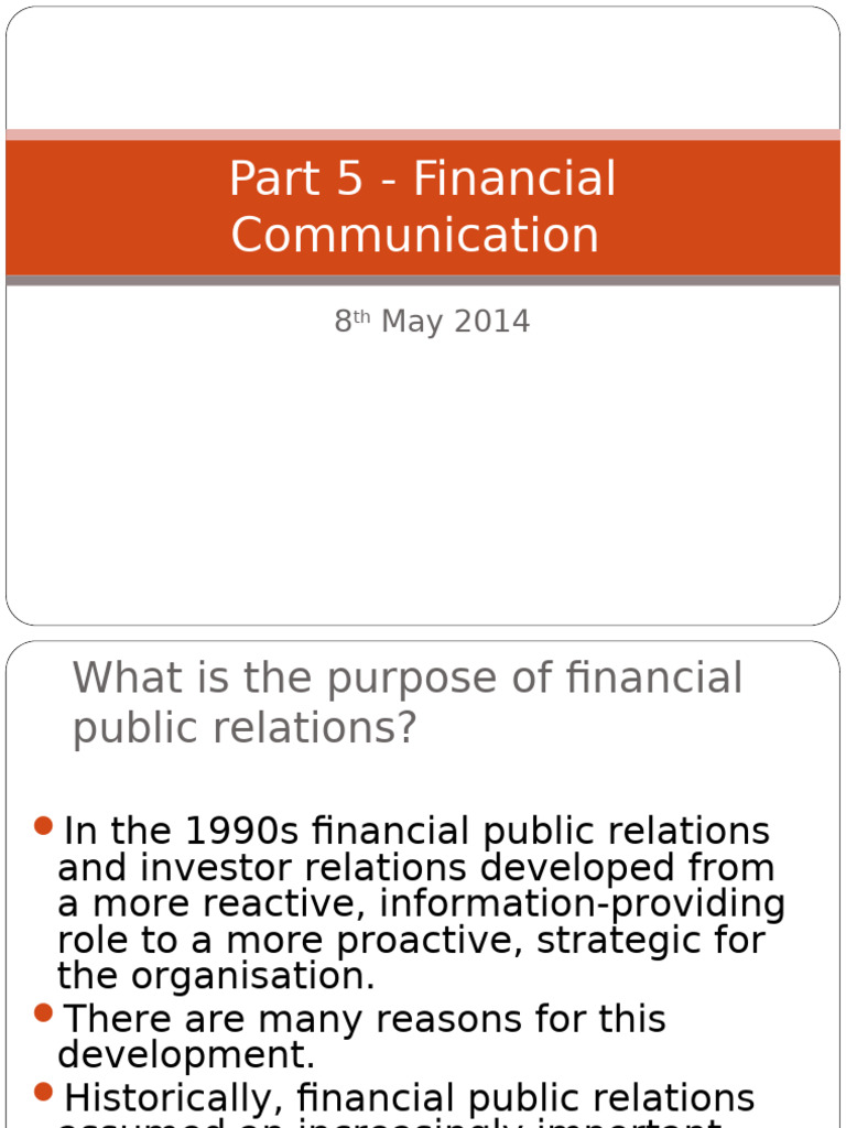LECTURE 5 - Financial Communication | PDF | Stocks | Equity (Finance)