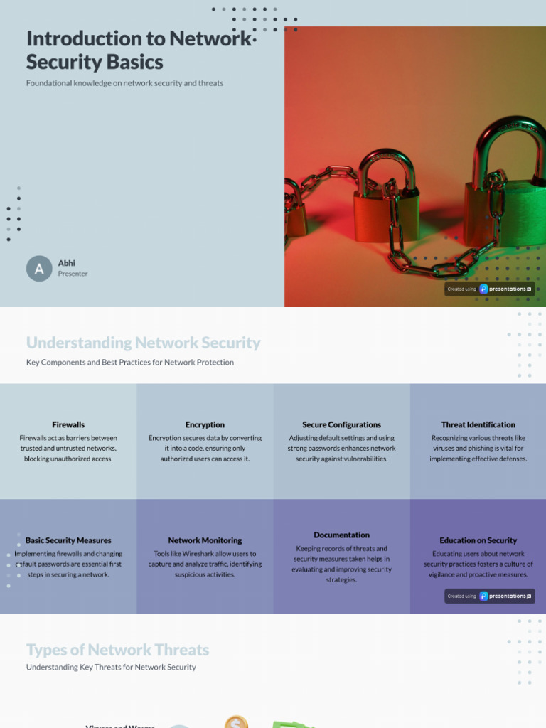 Introduction To Network Security Basics Presentation | PDF