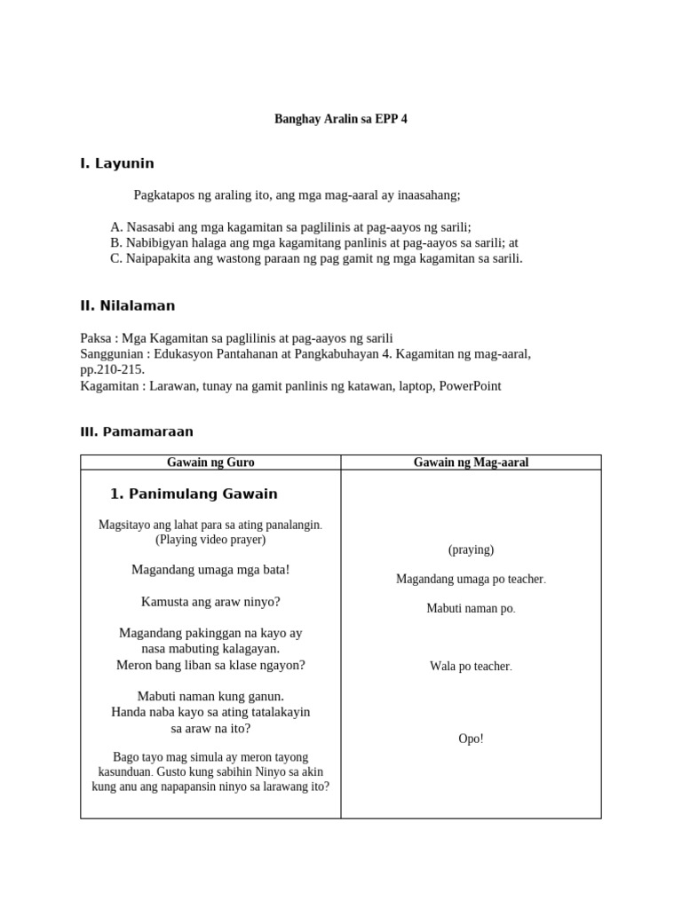 EPP Lesson Plan | PDF