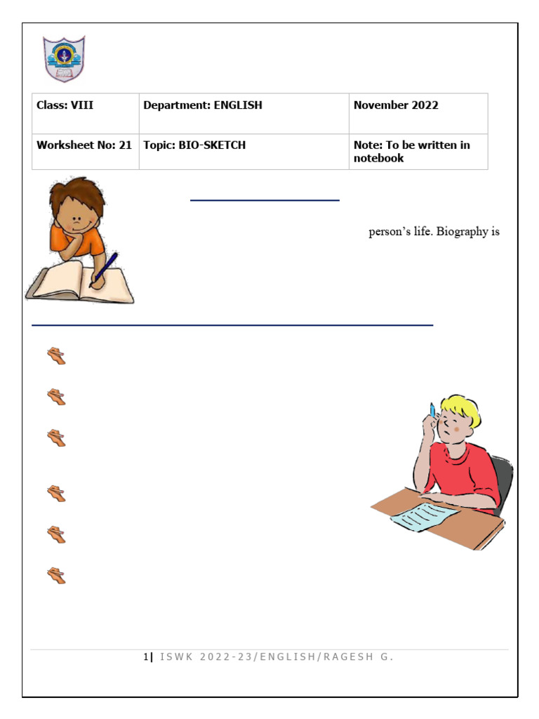 How to Write a Bio-Sketch Guide | PDF