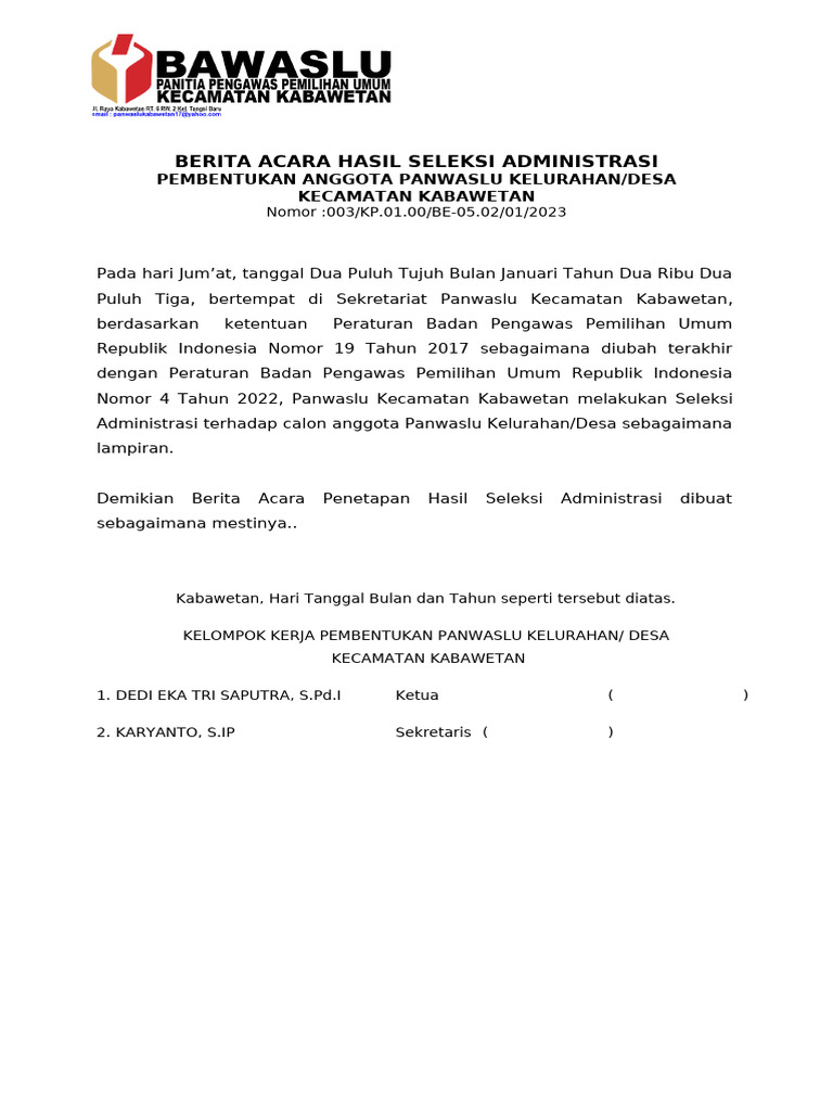 Ba Pleno Administrasi | PDF