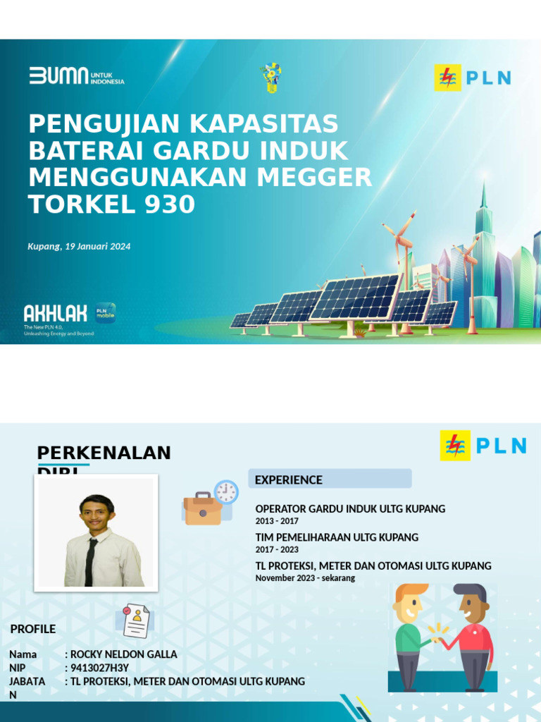 Pengujian Kapasitas Baterai Menggunakan Megger Torkel 930 - 43727 | PDF