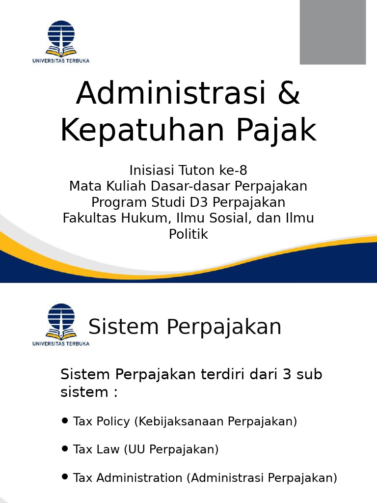 Administrasi Kepatuhan Pajak | PDF