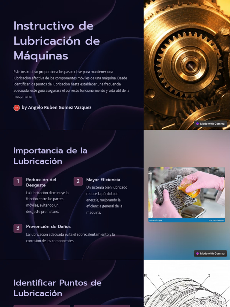 Instructivo de Lubricacion de Maquinas | PDF | Lubricante | Lubricación