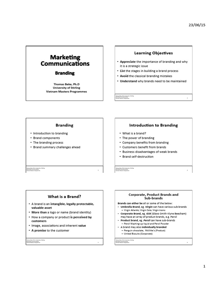 MCOMM_Chapter2 | PDF | Brand | Strategic Management