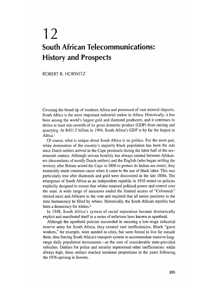South African Telecom: History & Future Insights | PDF | African ...