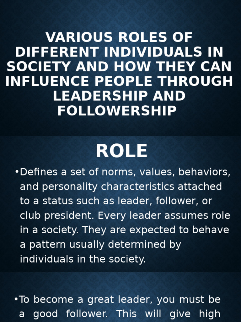 Perdev - q2-m4 - Various Roles of Different Individuals in Society and ...
