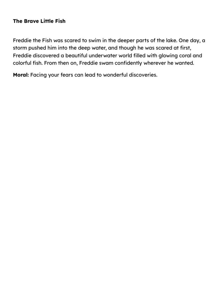 The Brave Little Fish | PDF