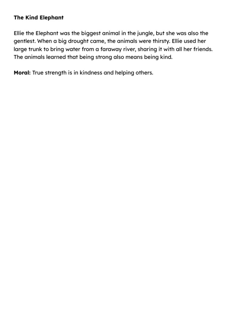 The Kind Elephant | PDF | Home & Garden