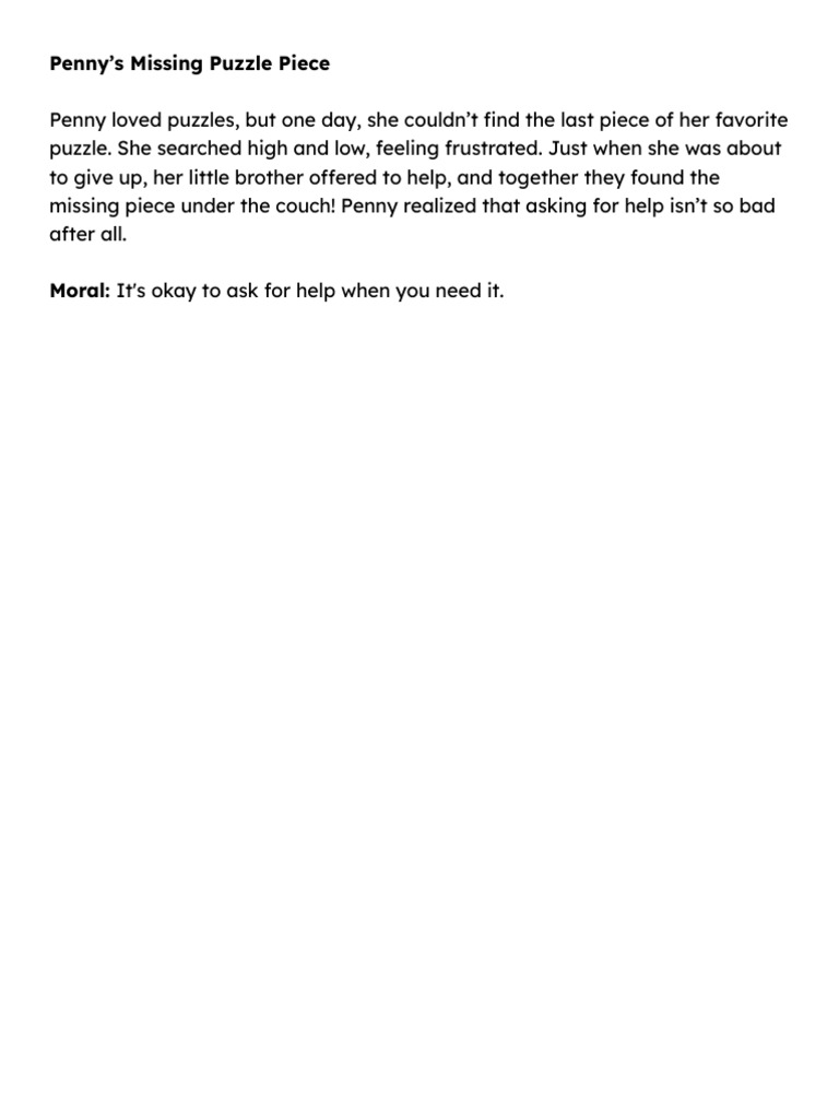 Penny's Missing Puzzle Piece | PDF | Mystery, Thriller & Crime Fiction