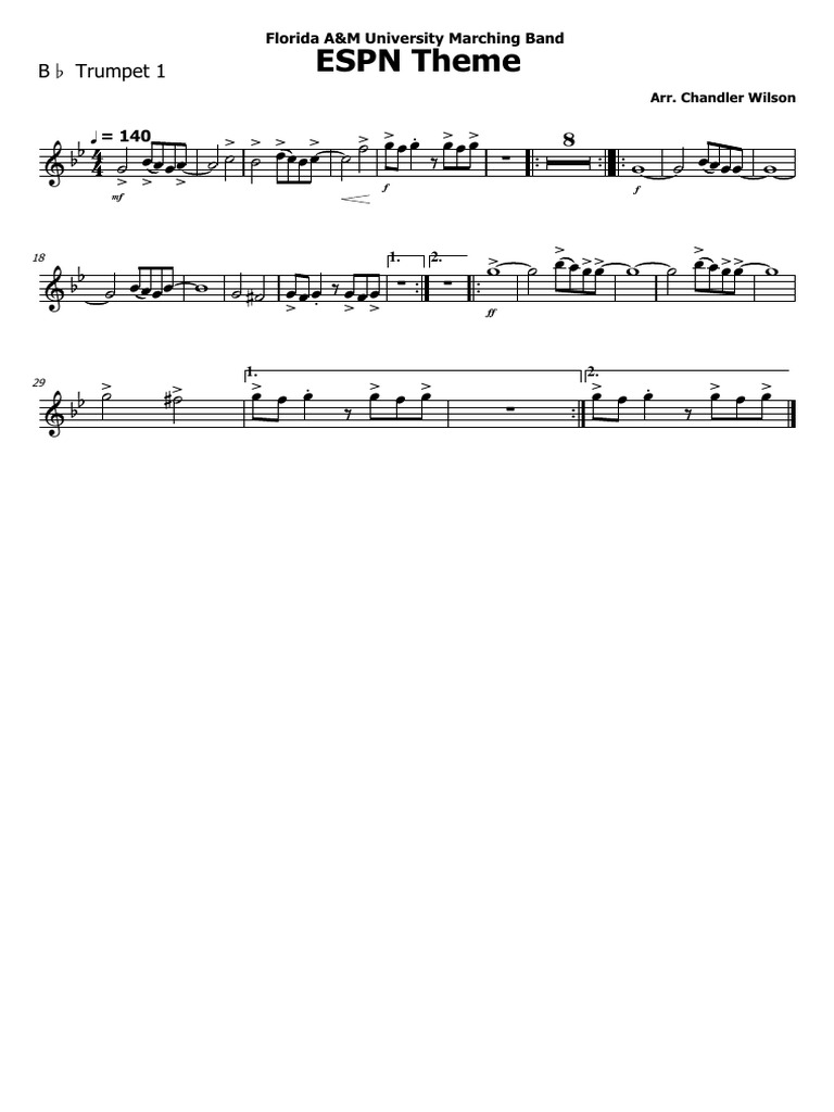 ESPN Theme FAMU-Bb Trumpet 1 | PDF