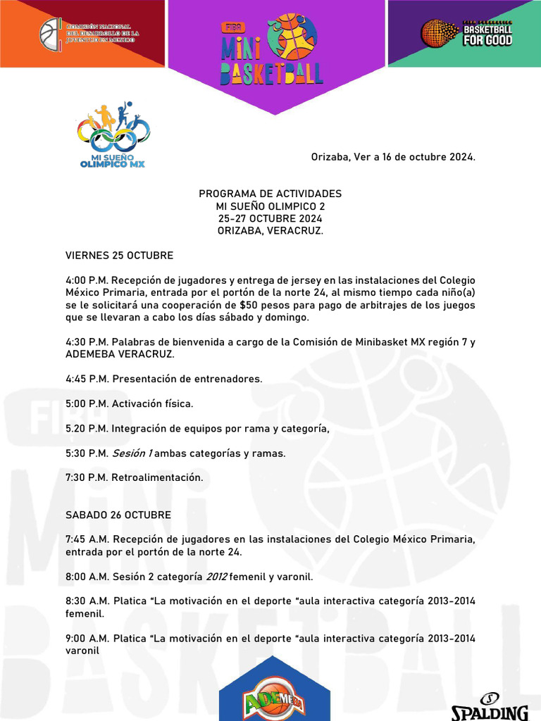 Mi Sueño Olimnpico 2 Programa | PDF