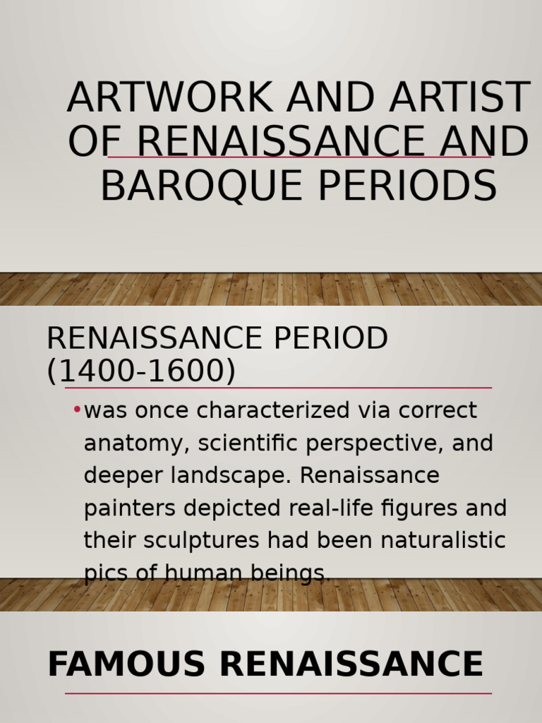 Arts9 - Quarter 2 - Artwork and Artist of Renaissance and Baroque ...