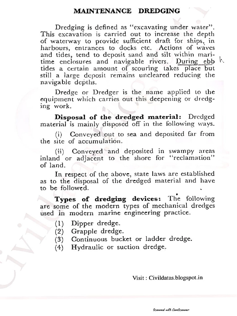 Types of Dredging | PDF