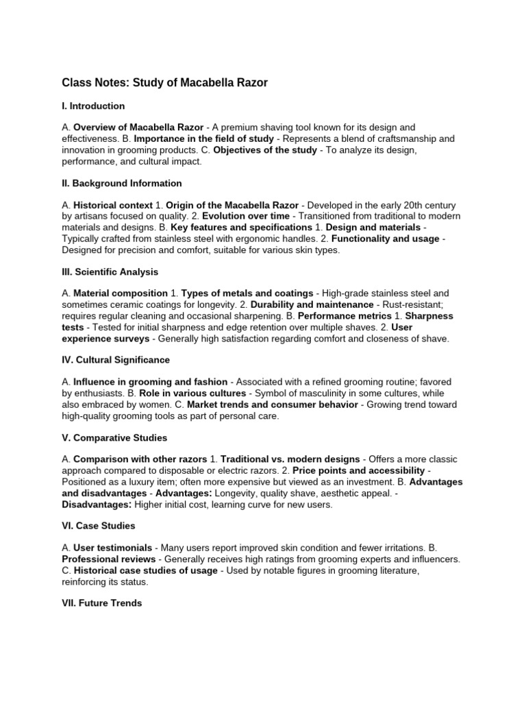 Macabella Razor Notes | PDF | Razor | Consumer Behaviour