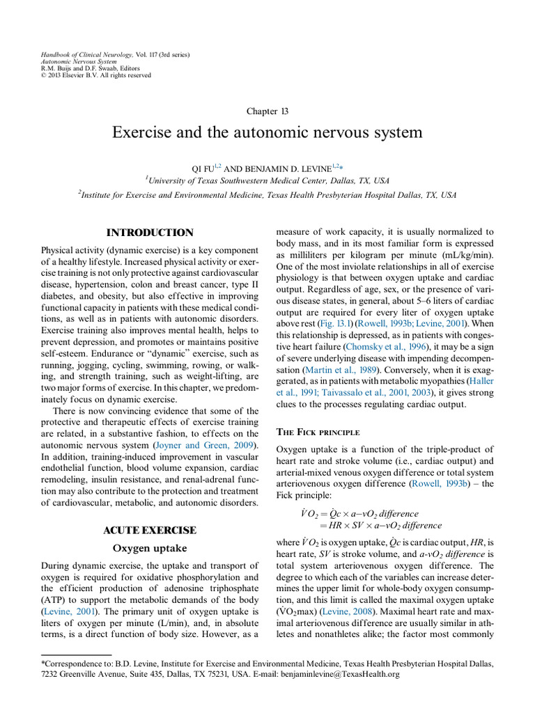 Exercise and The Autonomic Nervous System | PDF | Heart Rate | Heart